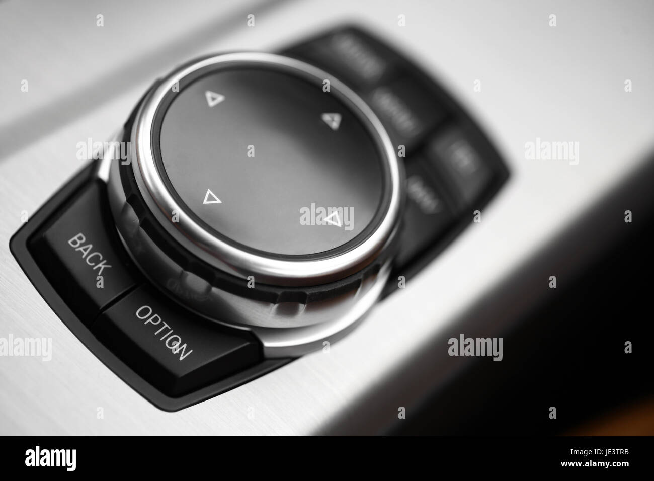 Detail of some black buttons in a car Stock Photo - Alamy