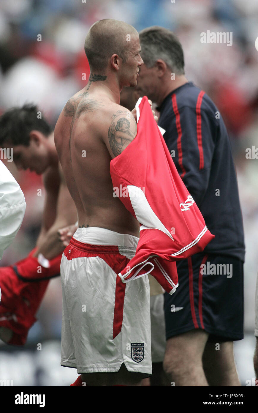 DAVID BECKHAM WITH TATTOOS ENGLAND & REAL MADRID CF CITY OF MANCHESTER ...