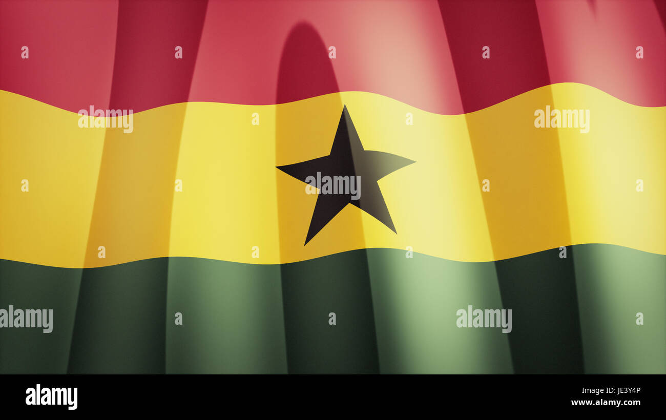 Ghana Flag close up waving Stock Photo - Alamy