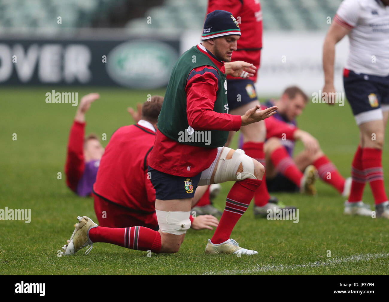 British and Irish Lions Sam Warburton during the training session at ...