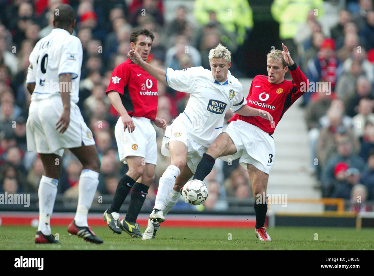 PHILIP NEVILLE & ALAN SMITH MANCHESTER UTD V LEEDS UTD OLD TRAFFORD ...