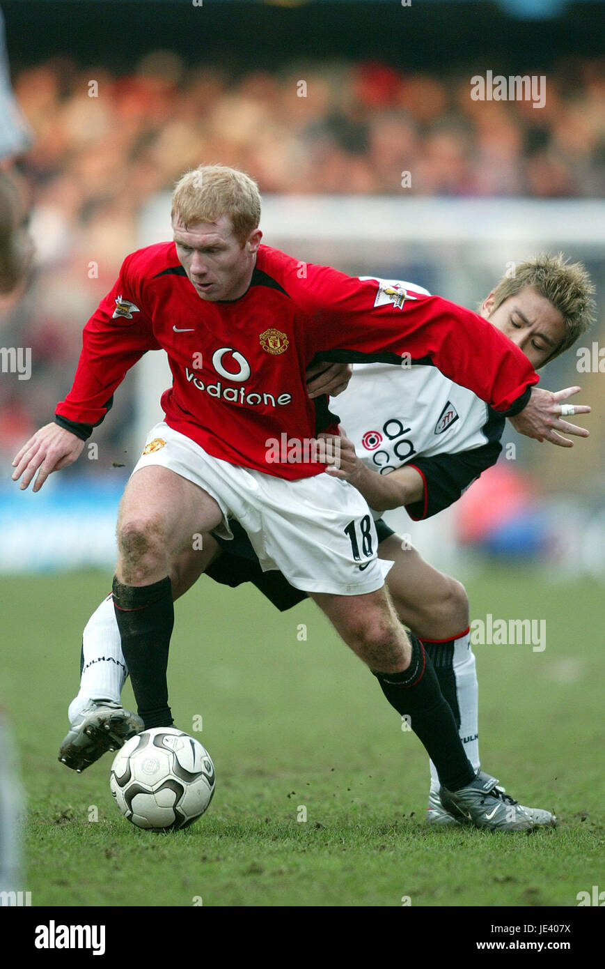 PAUL SCHOLES & JUNICHI INAMOTO FULHAM V MANCHESTER UNITED FC LOFTUS ...
