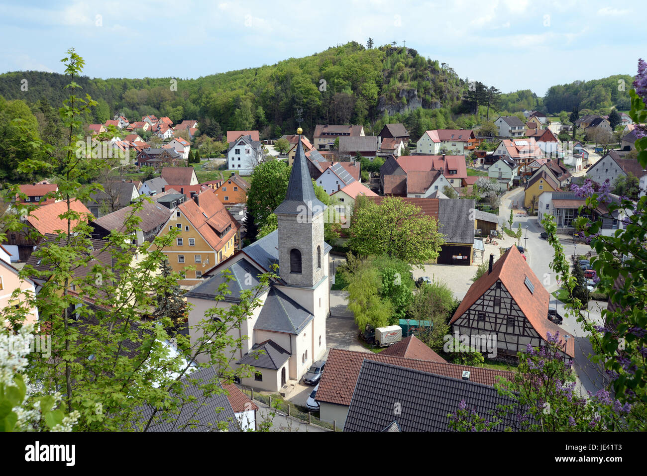 Hartenstein, franken, frankenalb, bayern, dorf, kirche, ort, ortschaft ...