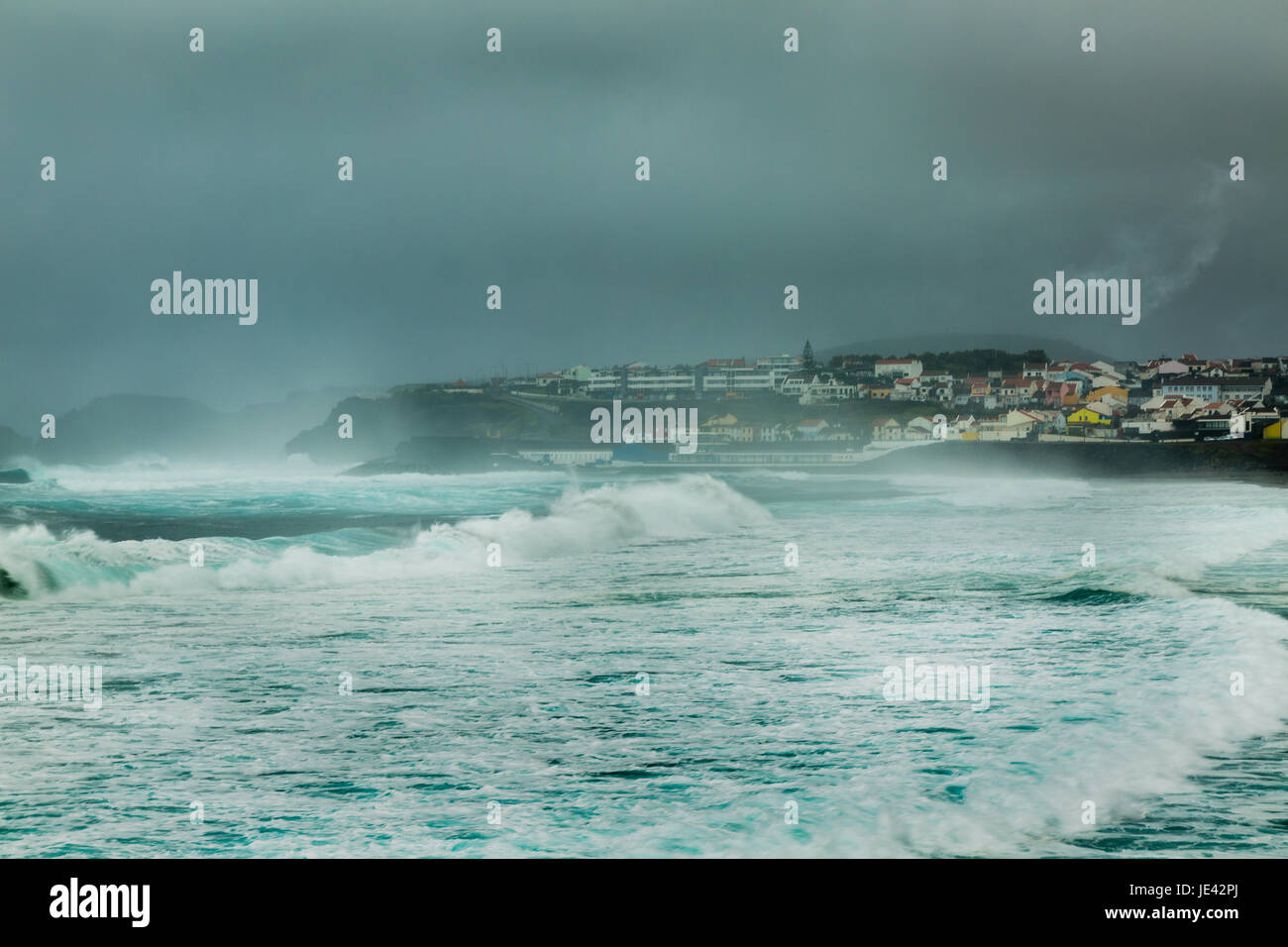 Bad weather on the north coast of Sao Miguel Island, the Azores ...