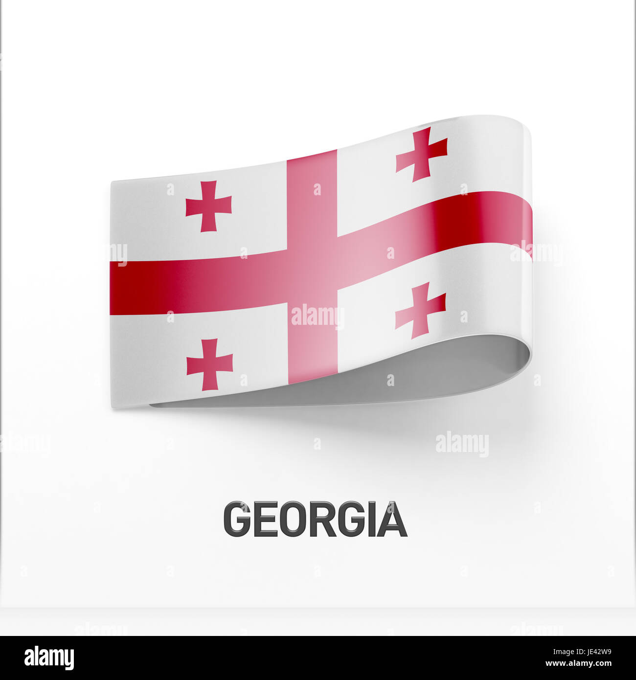 Georgia Flag isolated on white background Stock Photo - Alamy