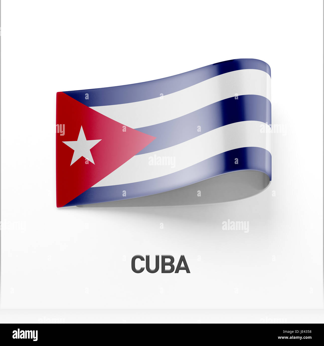 Cuba Flag isolated on white background Stock Photo - Alamy