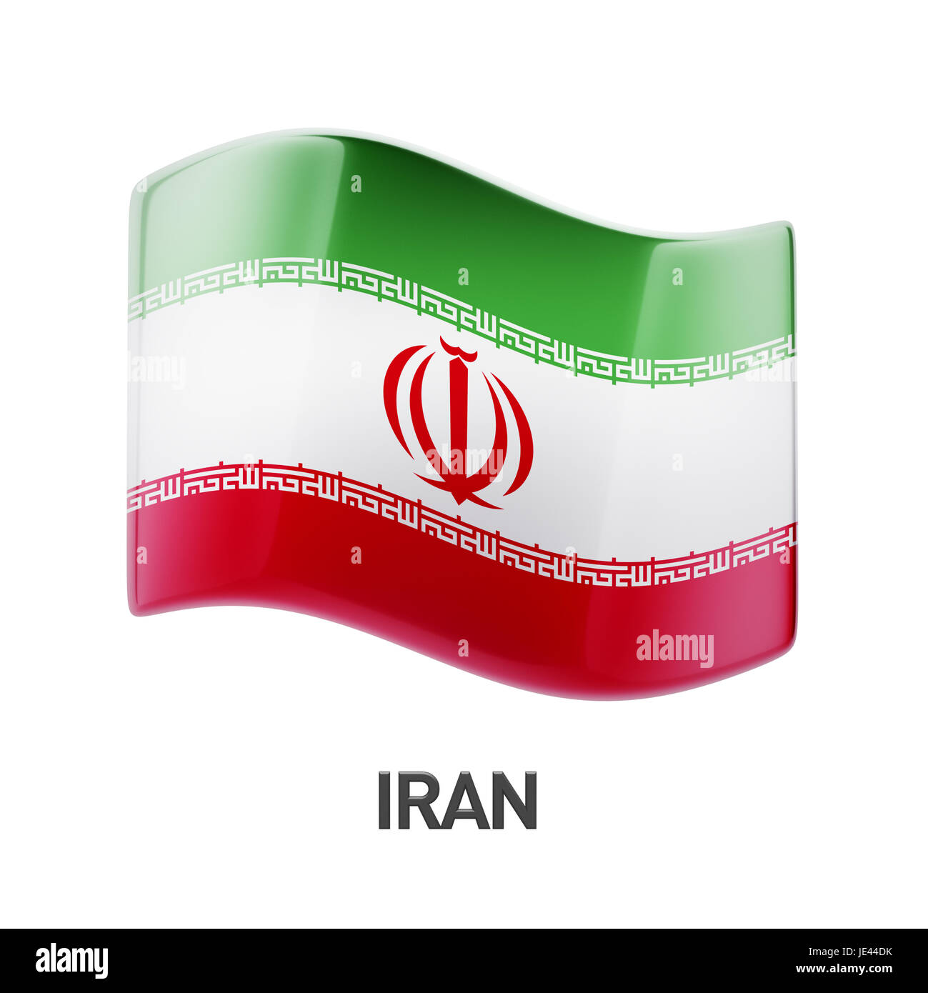 Iran Flag isolated on white background Stock Photo - Alamy