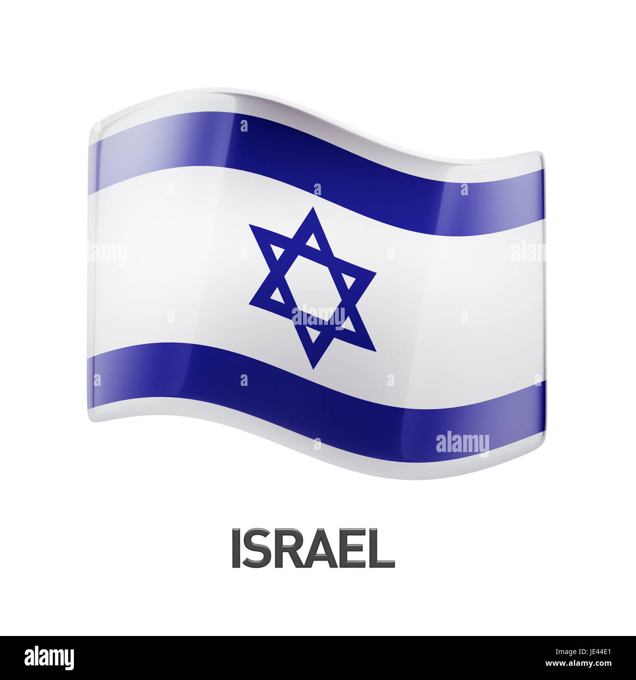 Israel Flag isolated on white background Stock Photo - Alamy