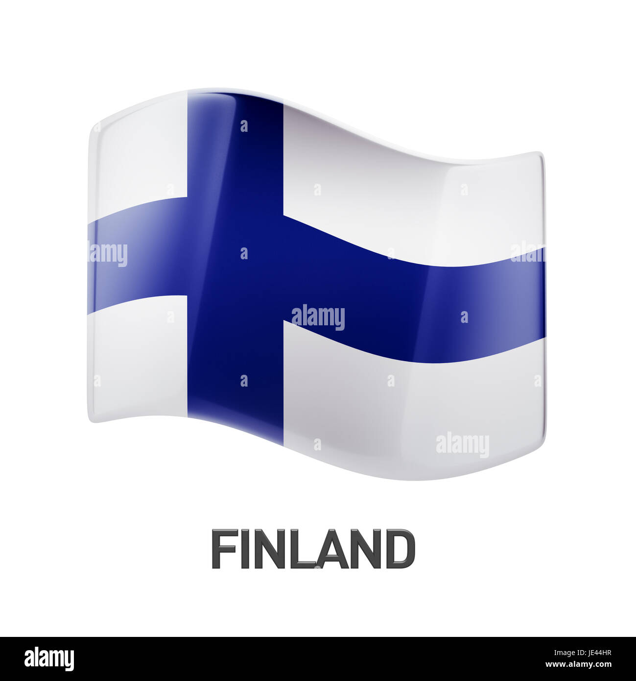 Finland Flag isolated on white background Stock Photo - Alamy
