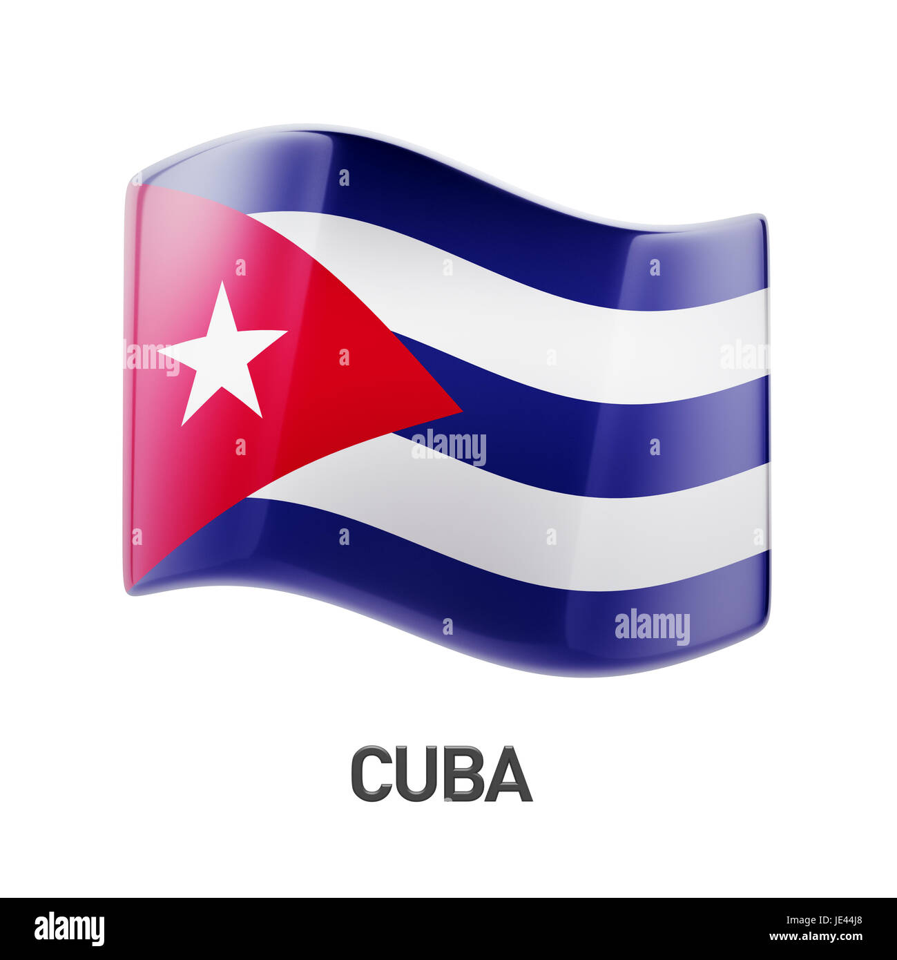 Cuba flag waving on Cut Out Stock Images & Pictures - Alamy