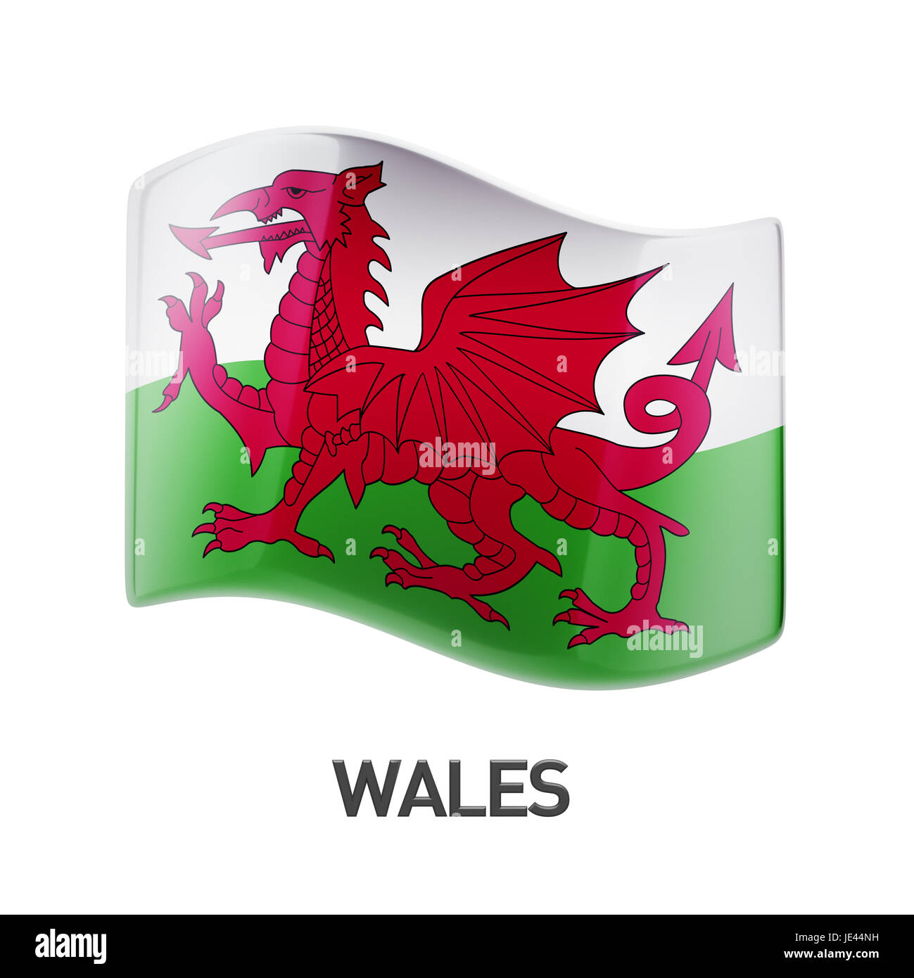 Wales Flag isolated on white background Stock Photo - Alamy