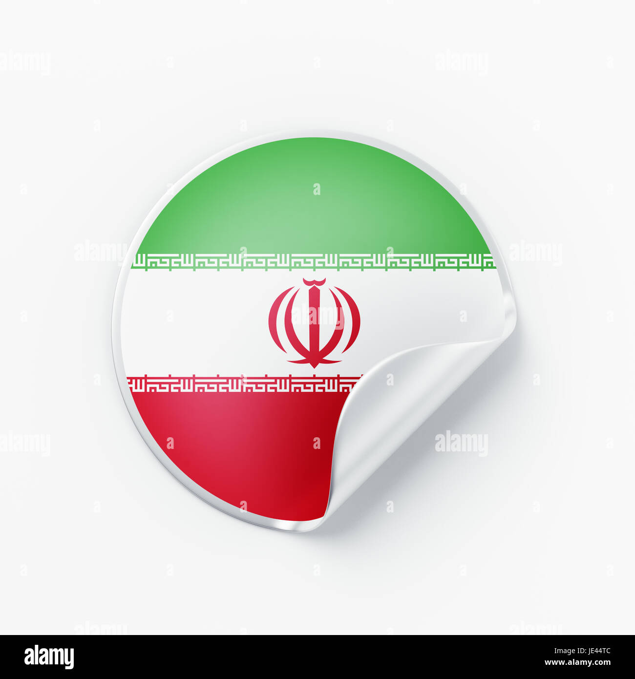 Iran Flag isolated on white background Stock Photo - Alamy