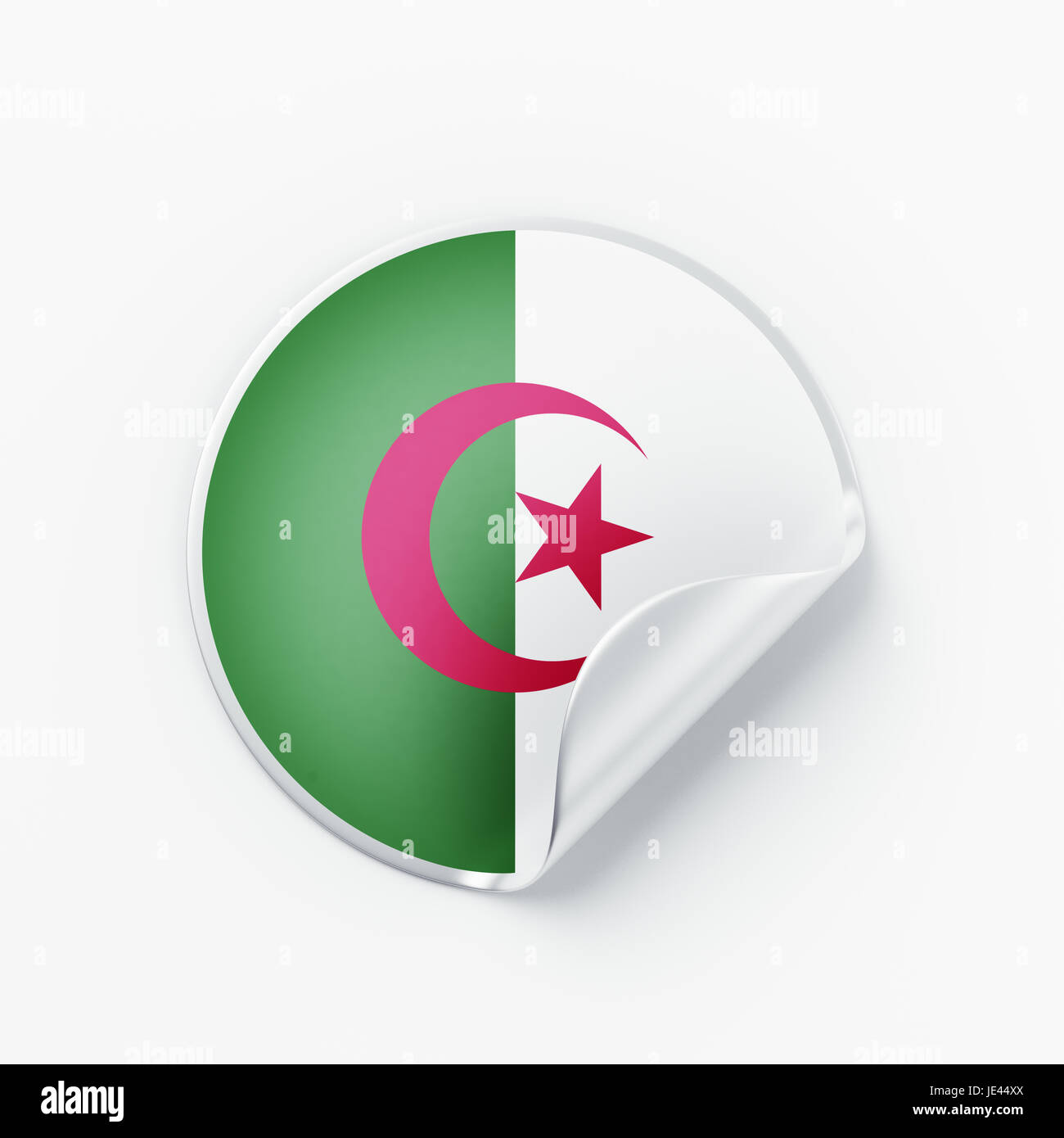Algeria Flag isolated on white background Stock Photo - Alamy