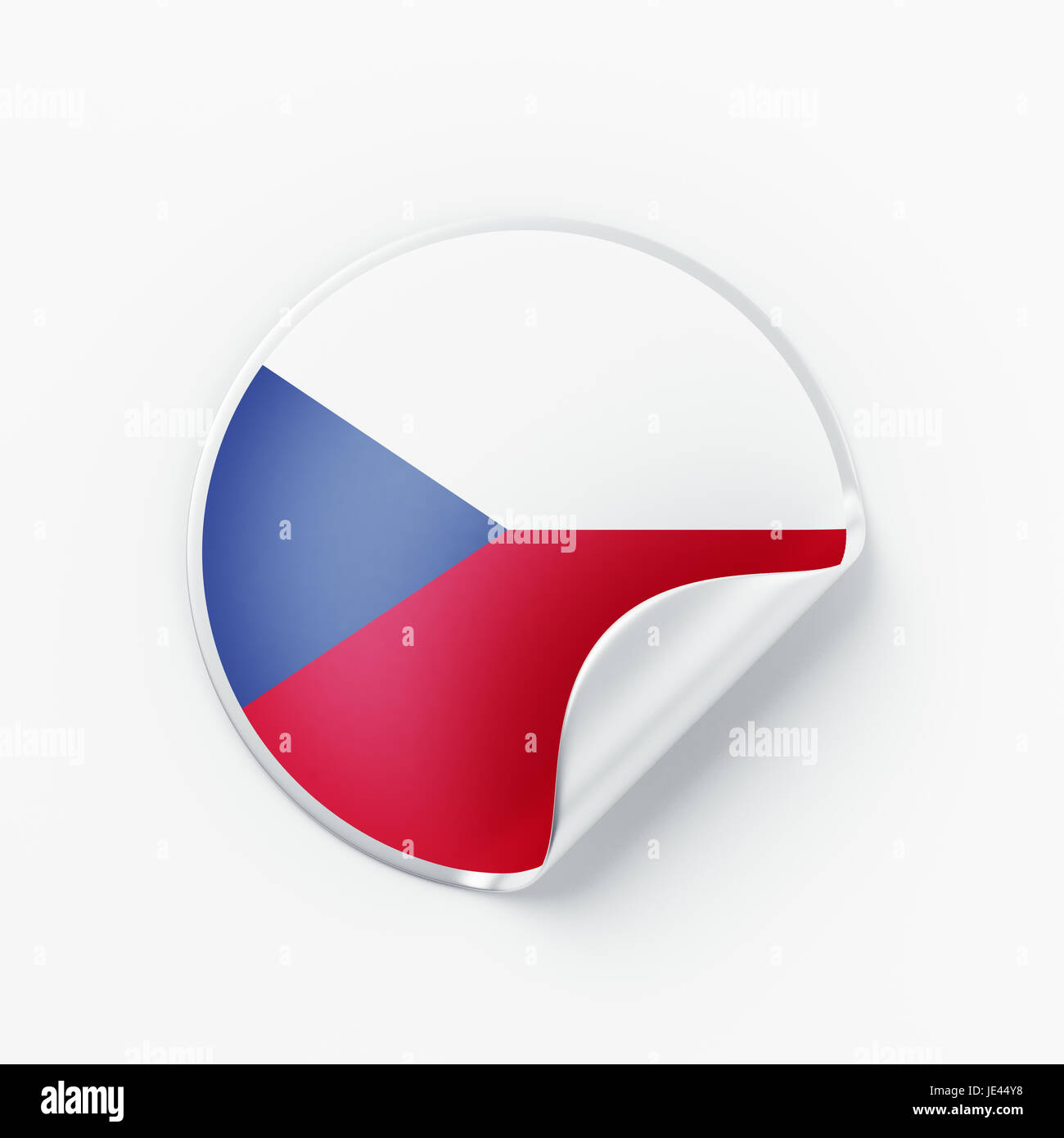 Czech Republic Flag isolated on white background Stock Photo - Alamy