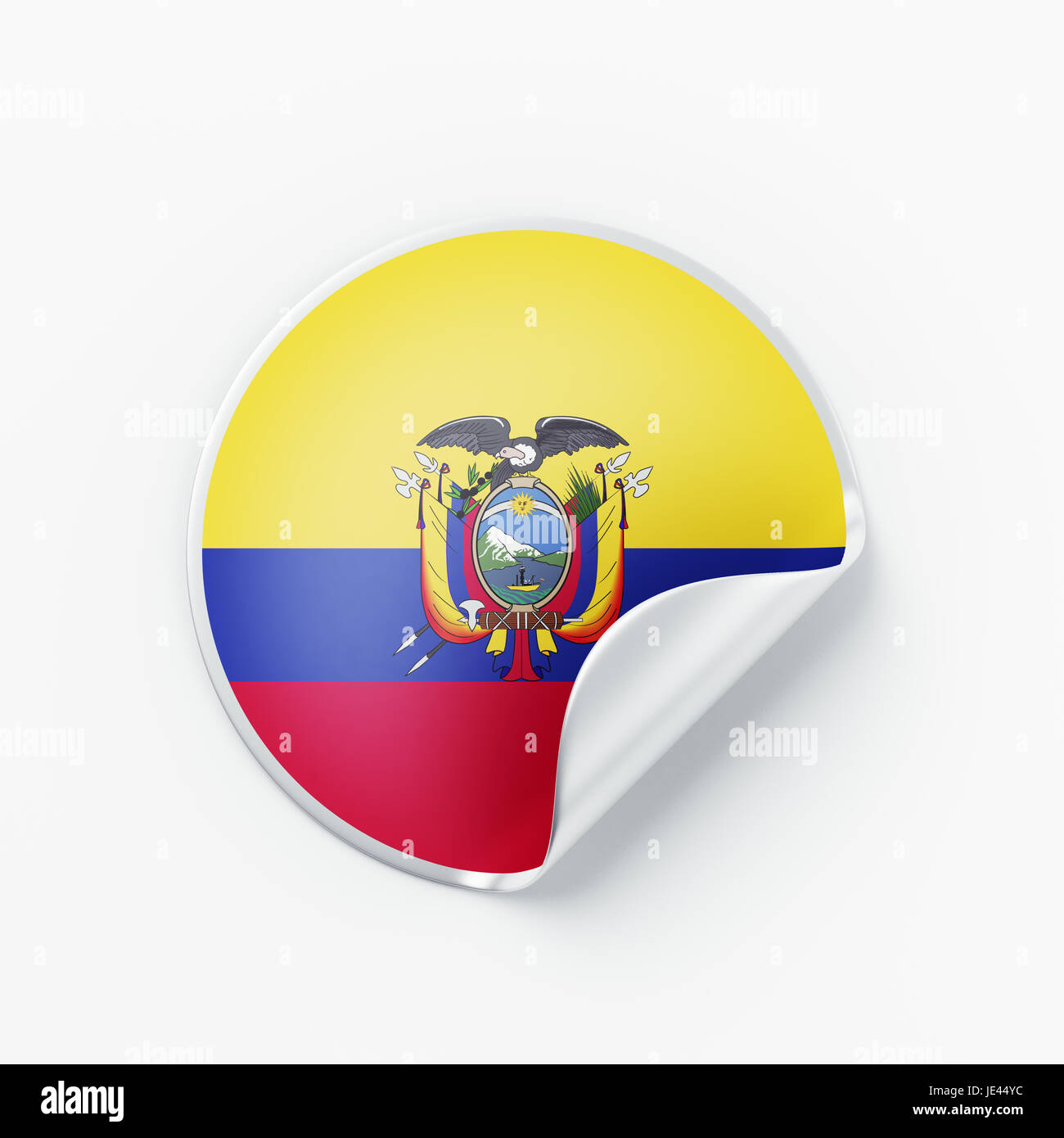 Ecuador Flag isolated on white background Stock Photo - Alamy