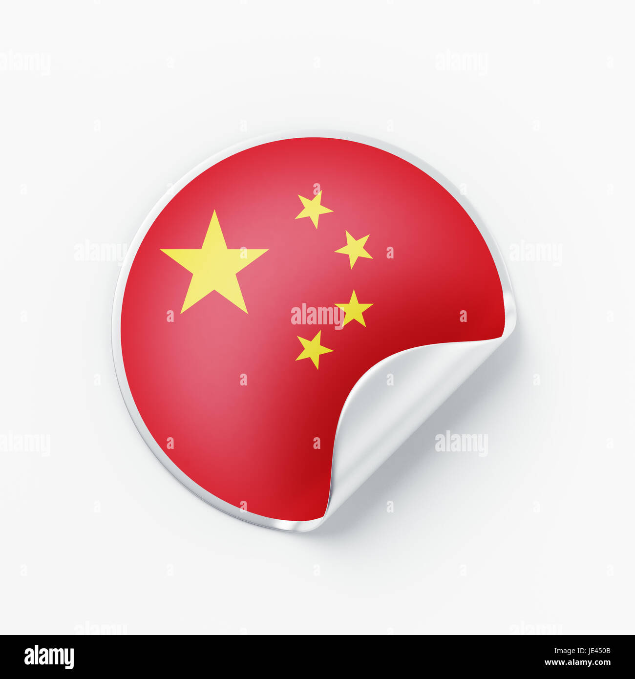 China Flag isolated on white background Stock Photo - Alamy