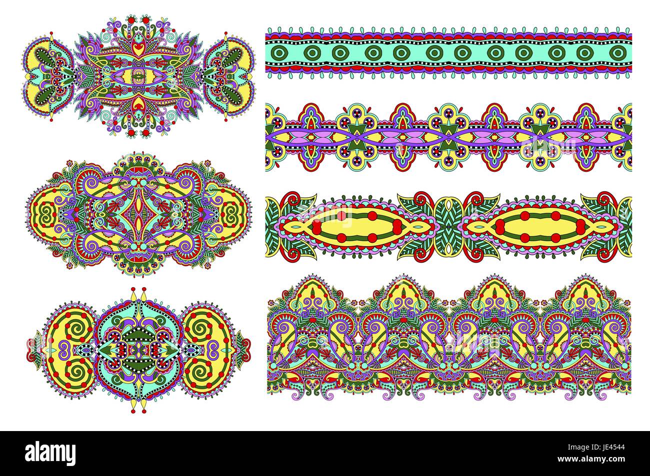 floral ornamental pattern collection to fabric printing Stock Vector ...