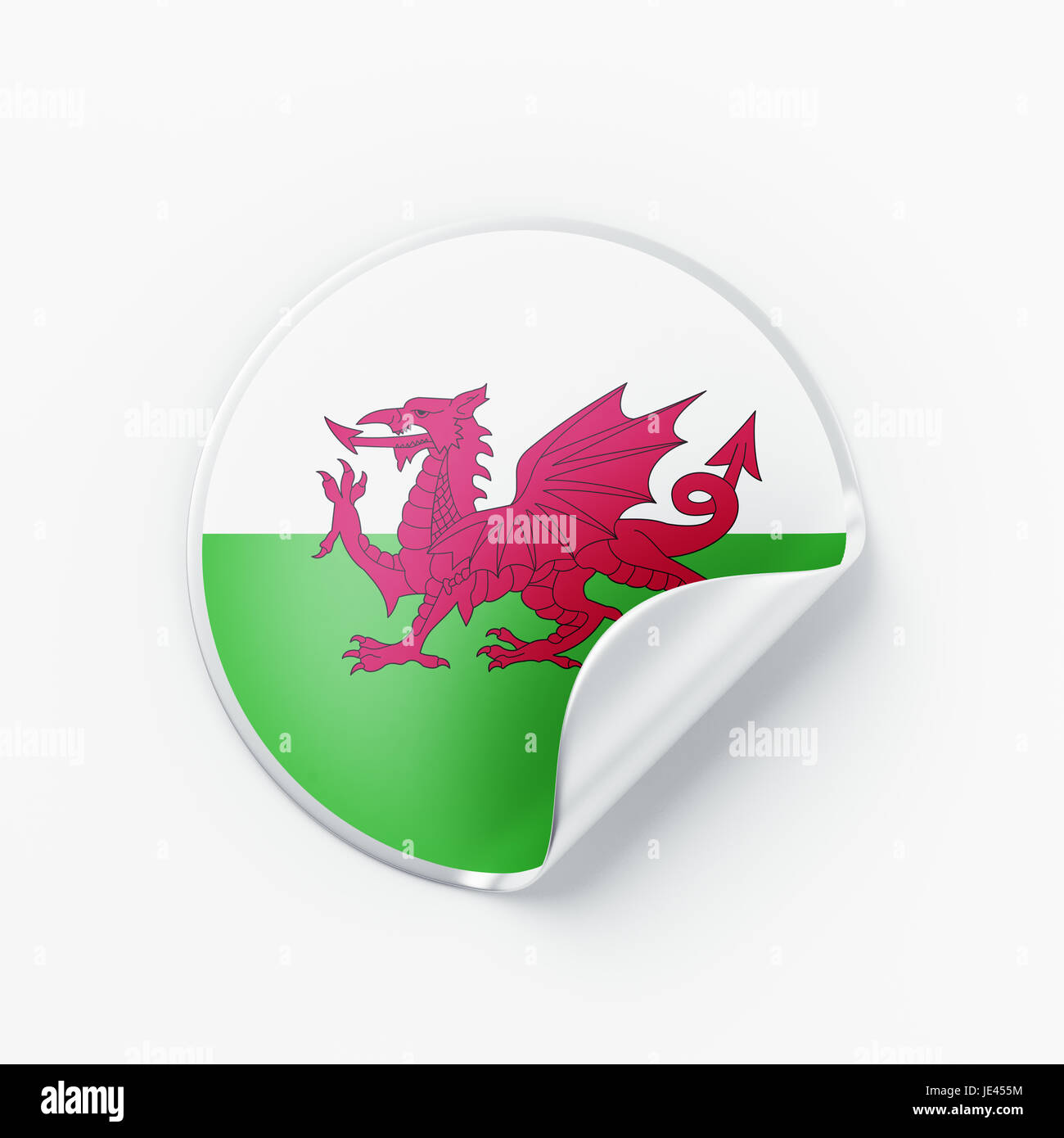 Wales Flag isolated on white background Stock Photo - Alamy