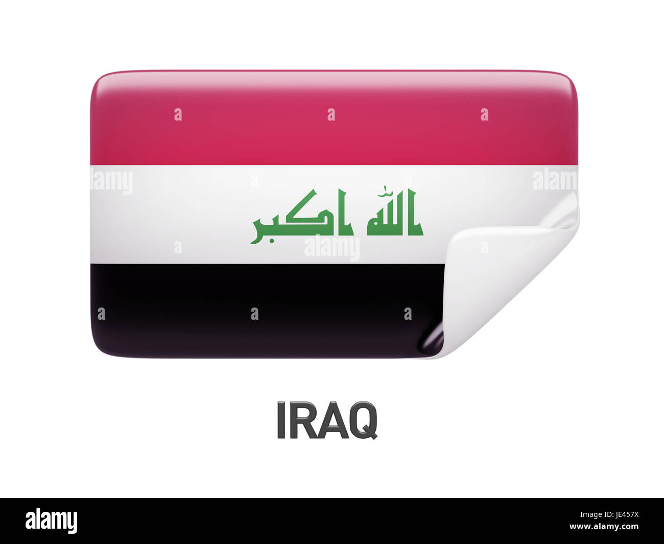 Iraq Flag isolated on white background Stock Photo - Alamy
