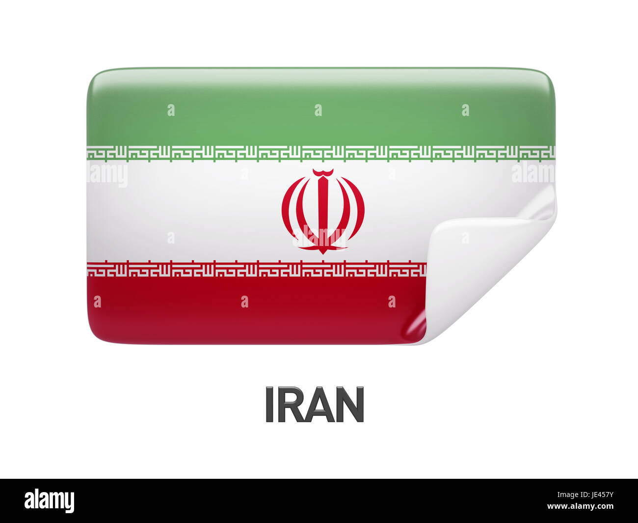 Iran Flag isolated on white background Stock Photo - Alamy