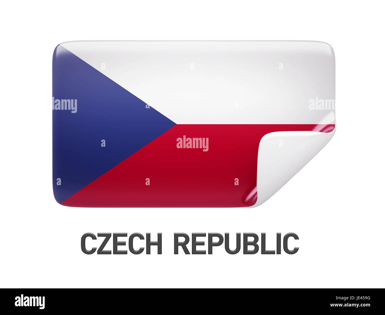 Czech Republic Flag isolated on white background Stock Photo - Alamy