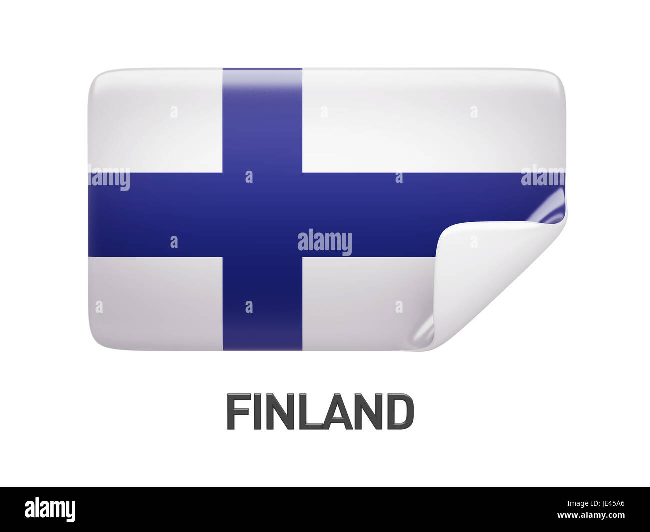 Finland Flag isolated on white background Stock Photo - Alamy