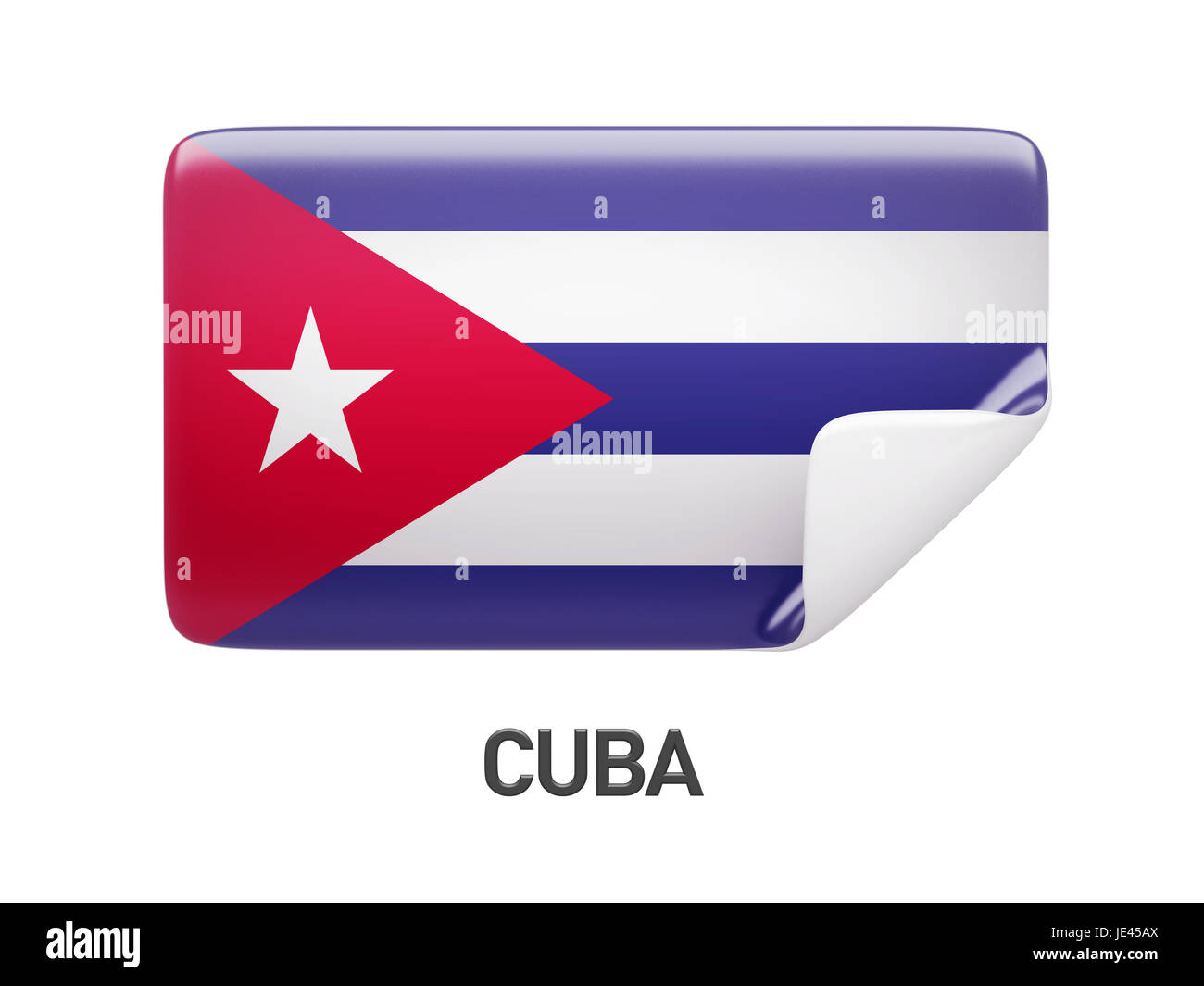 Cuba Flag isolated on white background Stock Photo - Alamy