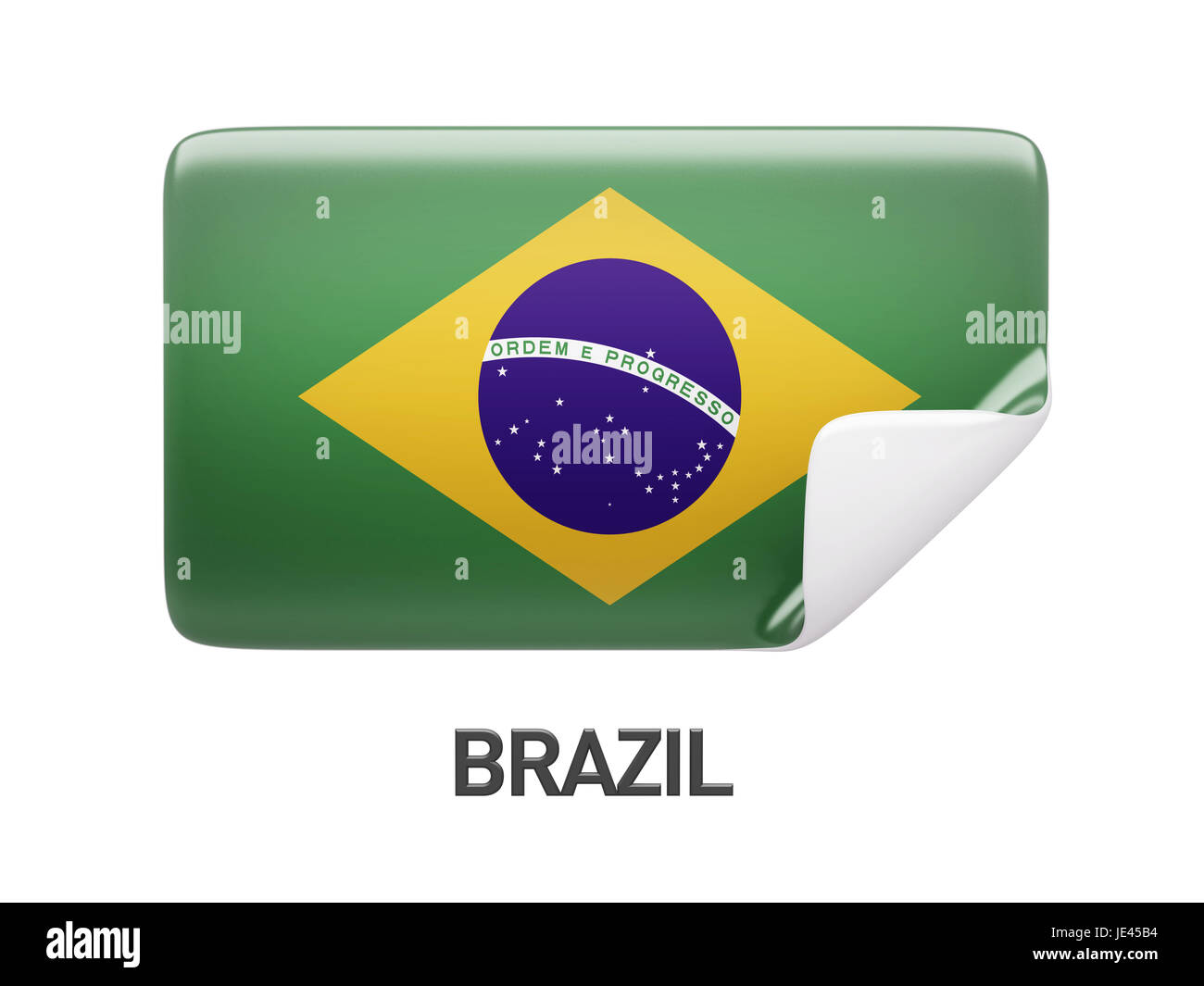 Brazil Flag isolated on white background Stock Photo - Alamy