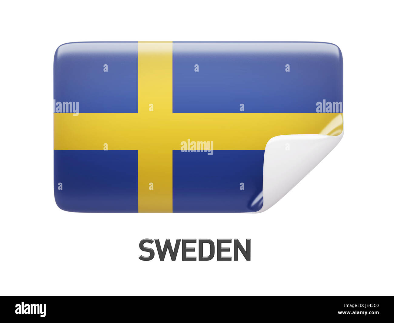 Sweden Flag isolated on white background Stock Photo - Alamy