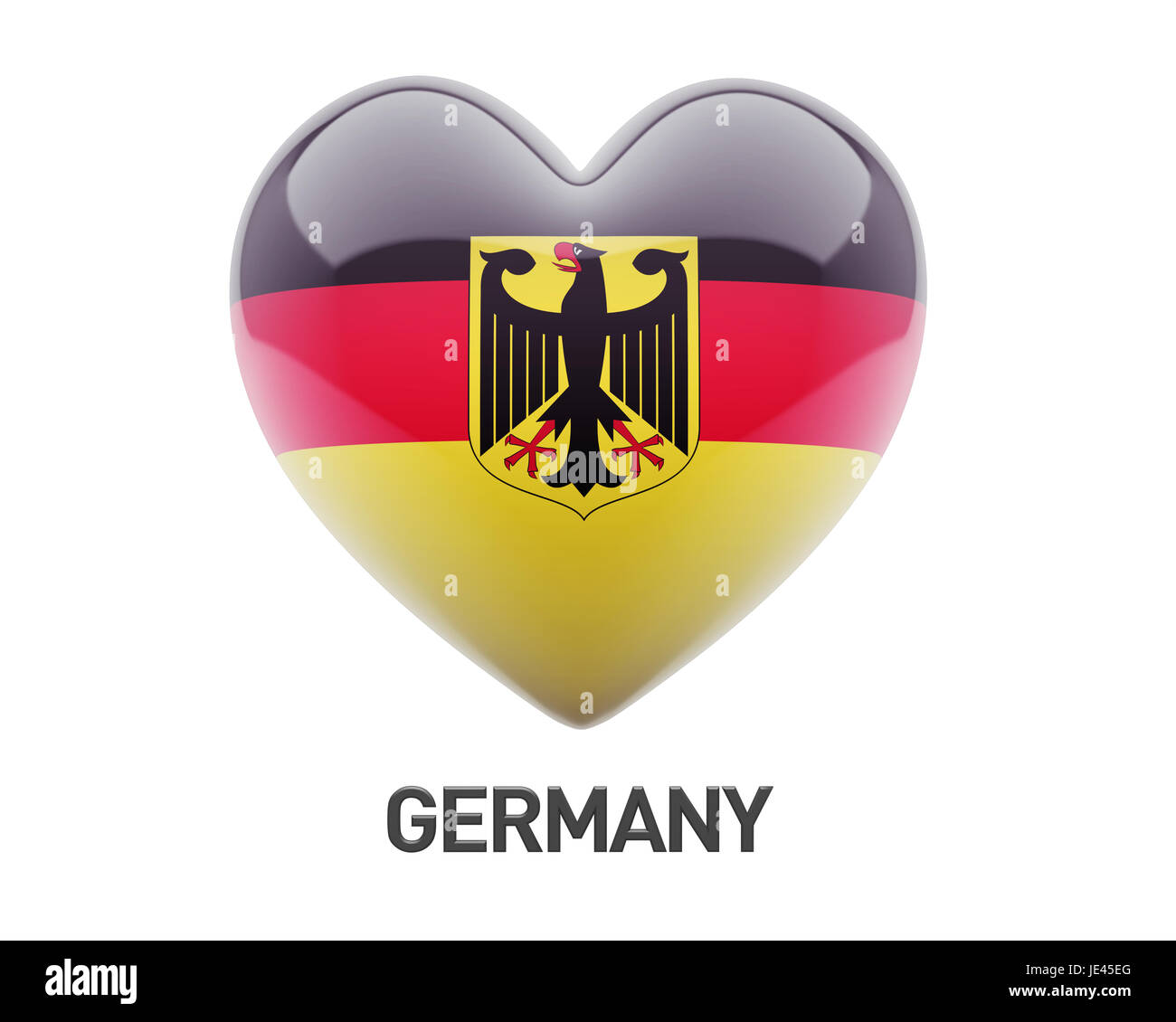 Germany Flag Heart Icon isolated on white background Stock Photo - Alamy