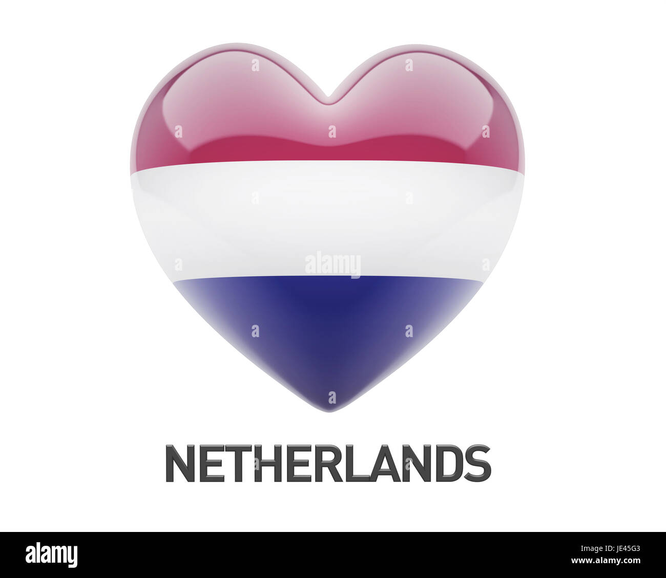 Netherlands Flag Heart Icon isolated on white background Stock Photo ...