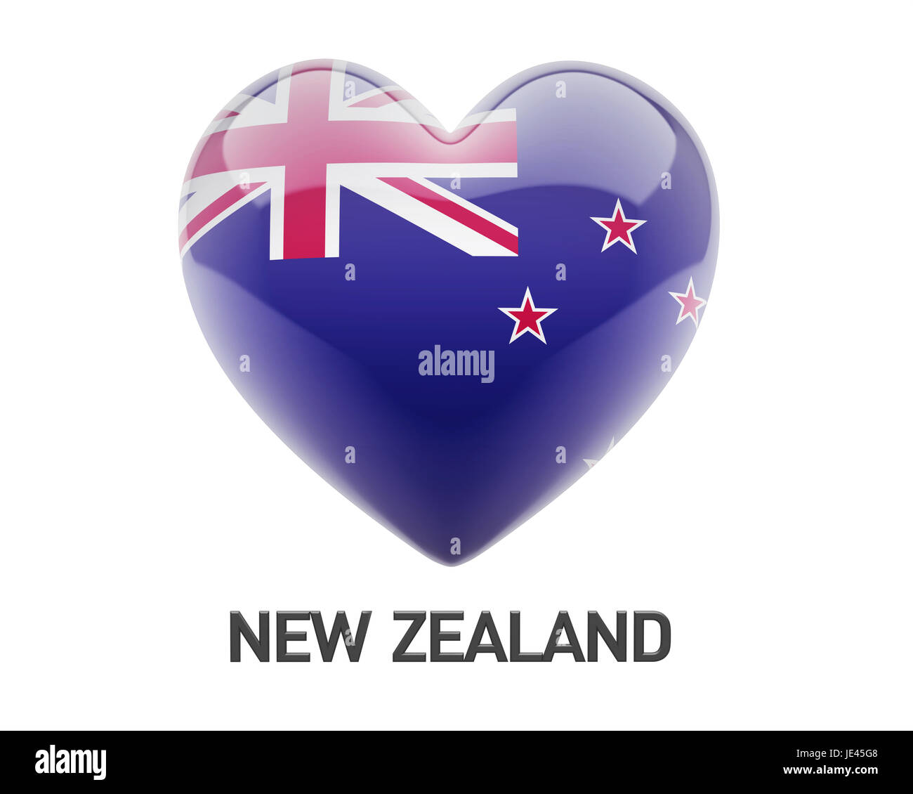 New Zealand Flag Heart Icon isolated on white background Stock Photo ...