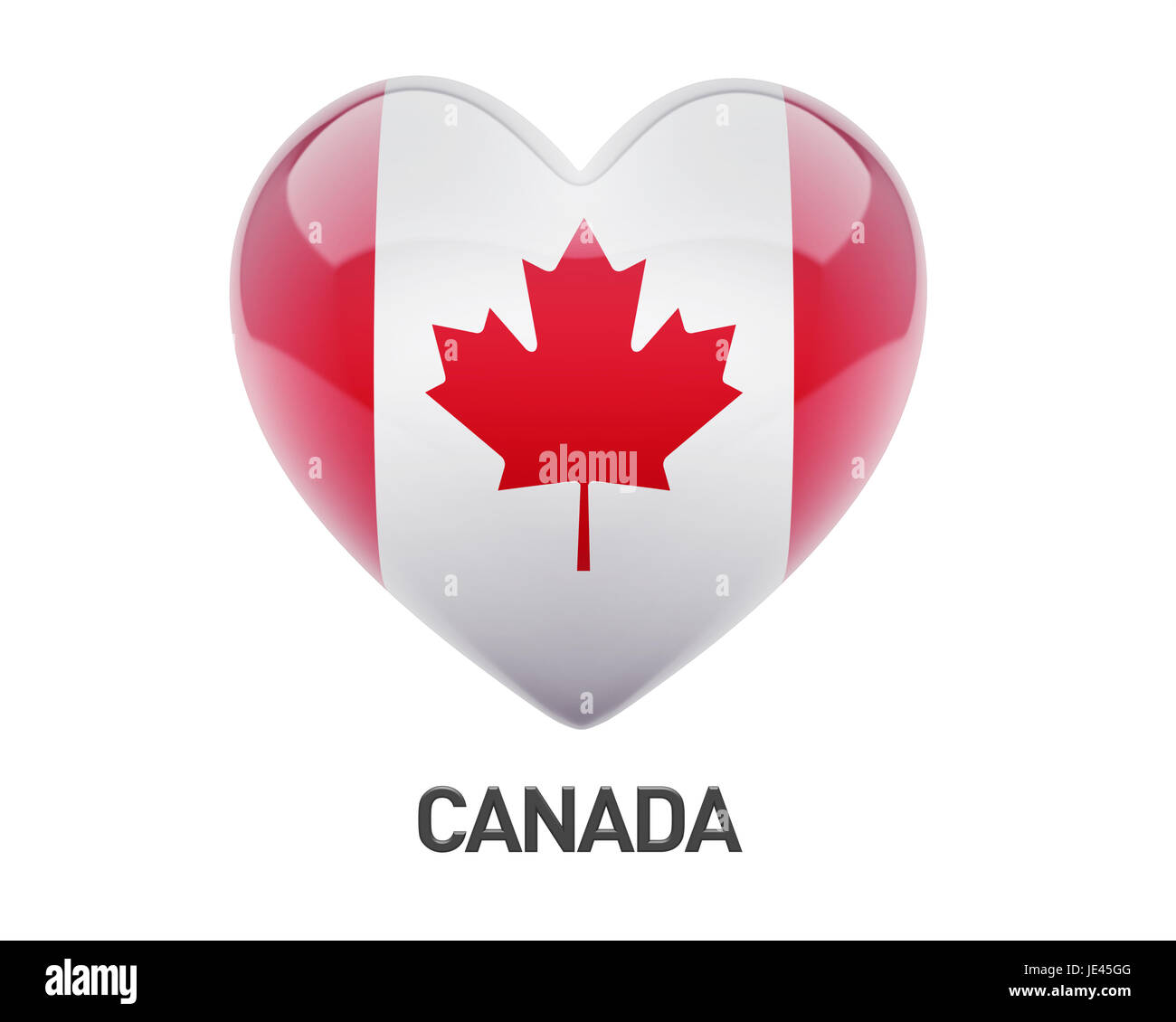 Canada Flag Heart Icon isolated on white background Stock Photo - Alamy