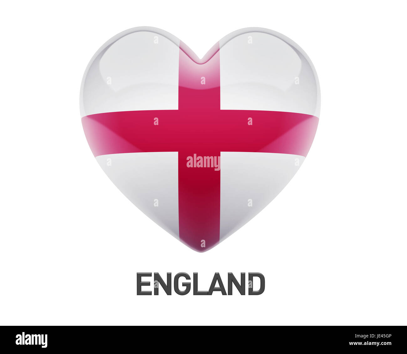 Love england symbol 3d hi-res stock photography and images - Alamy