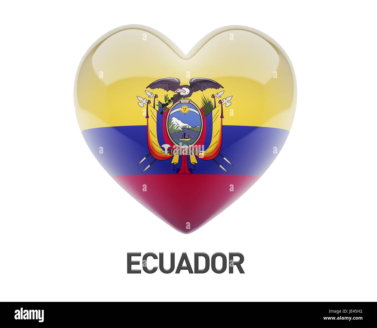 Ecuador Flag Heart Icon isolated on white background Stock Photo - Alamy