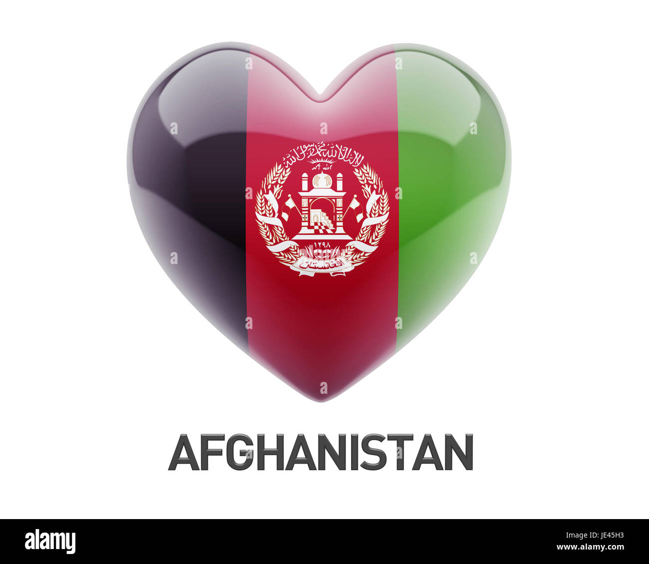 Afghanistan Flag Heart Icon isolated on white background Stock Photo ...