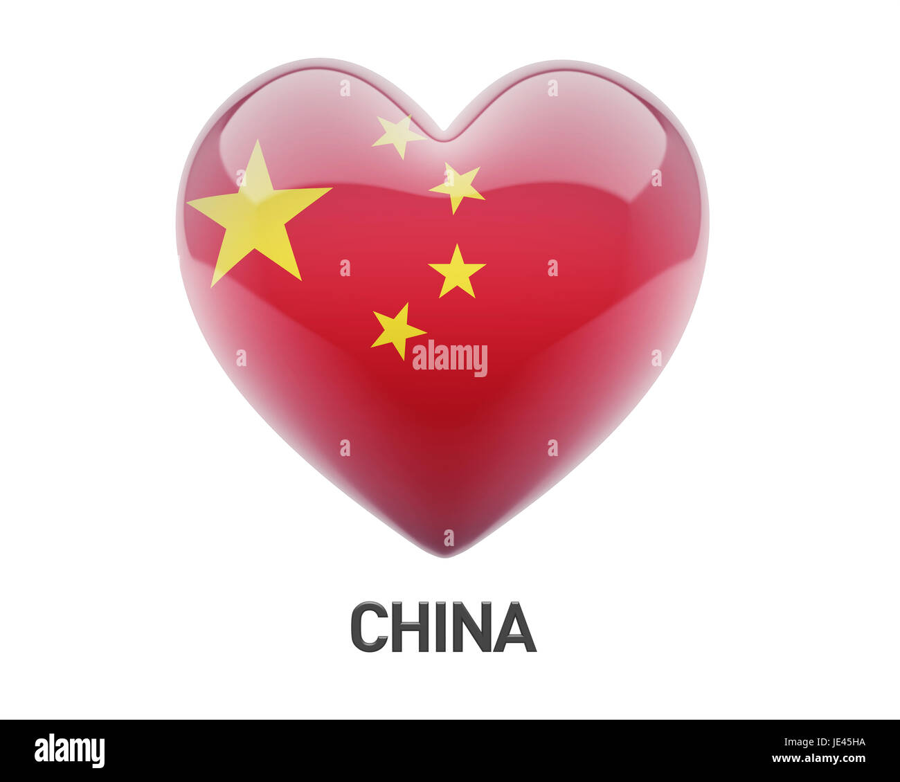 China Flag Heart Icon isolated on white background Stock Photo - Alamy