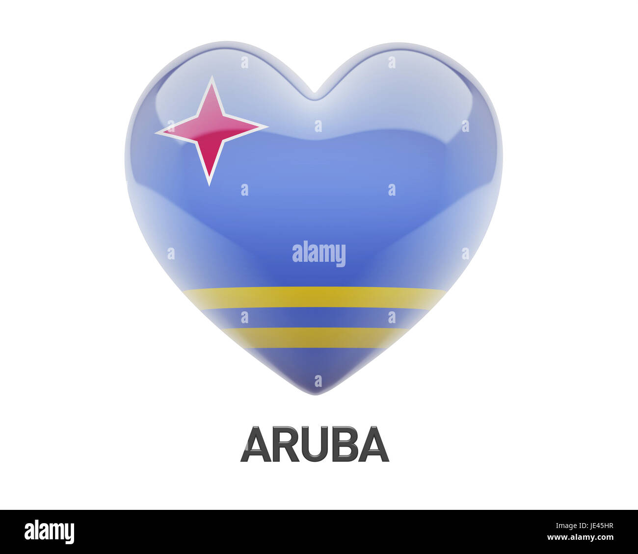 Aruba Flag Heart Icon isolated on white background Stock Photo - Alamy