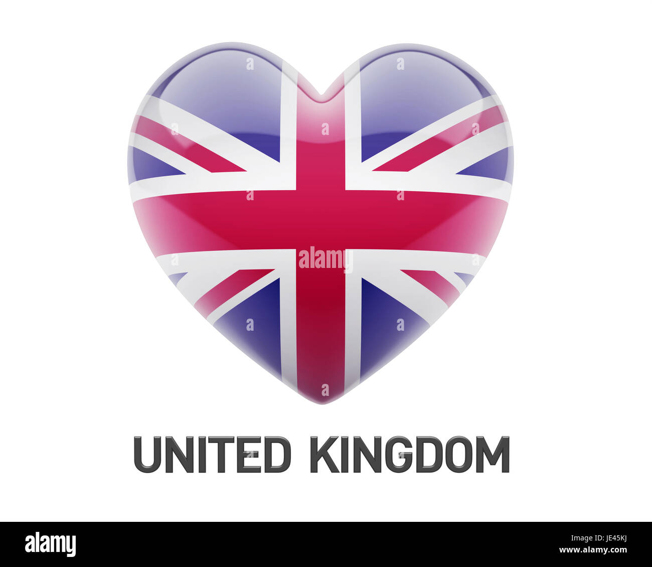 United Kingdom Flag Heart Icon isolated on white background Stock Photo ...