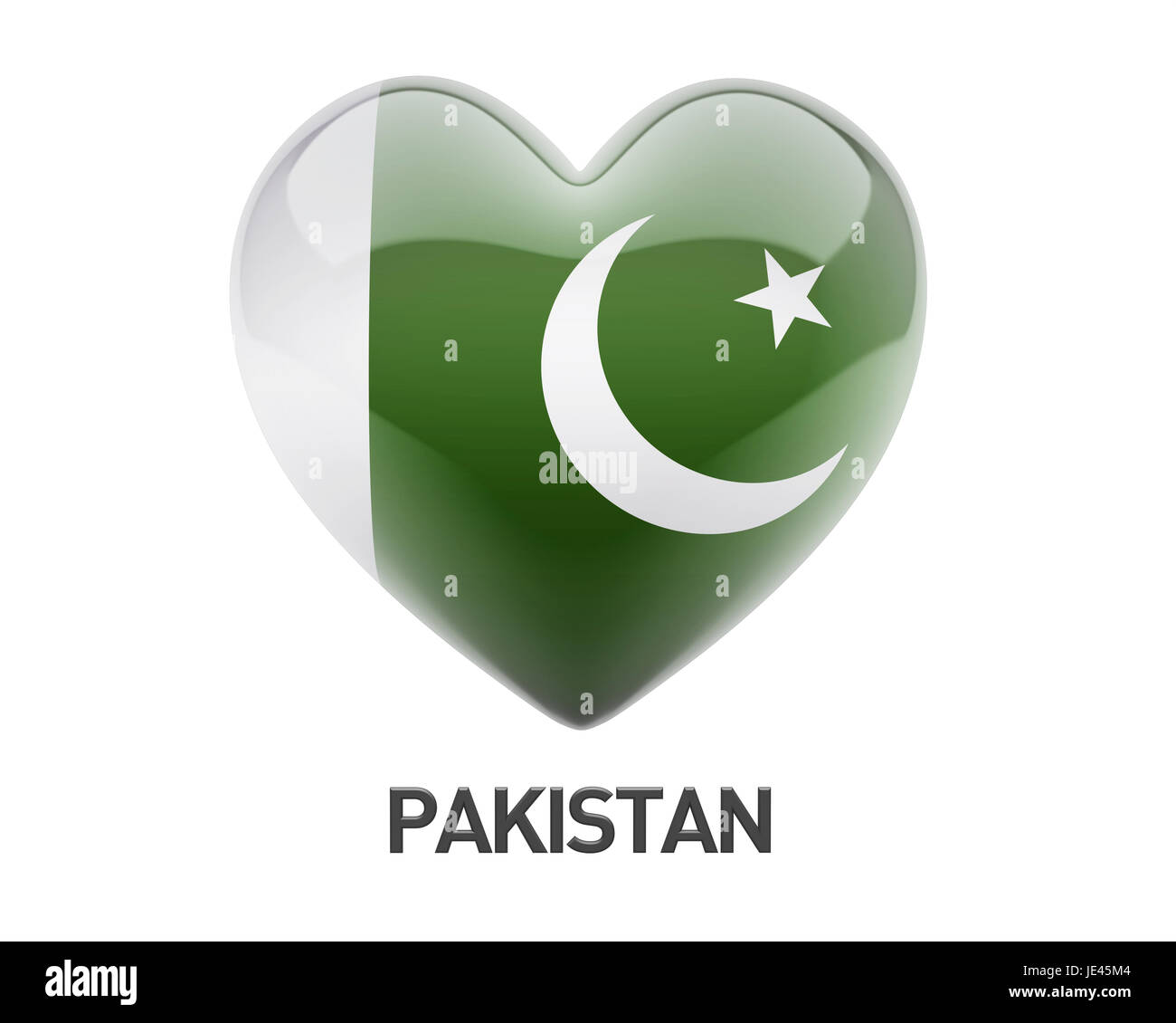 Pakistan Flag Heart Icon isolated on white background Stock Photo - Alamy