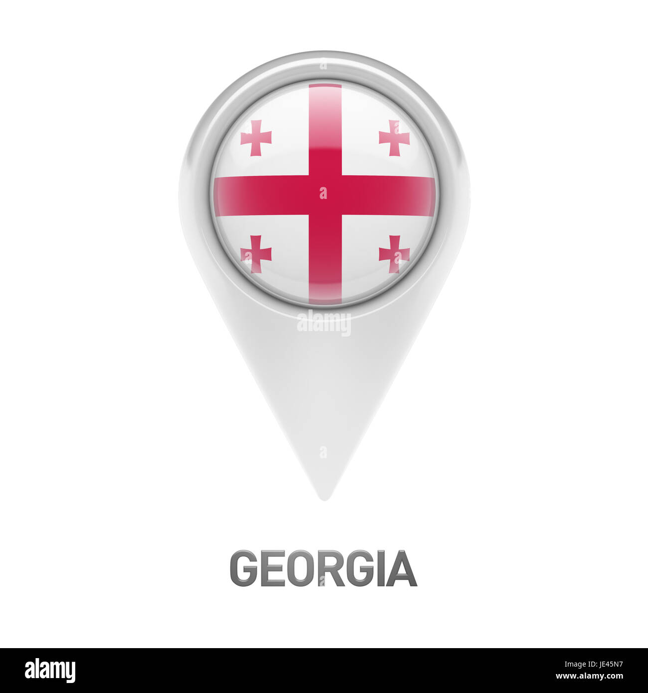 Georgia Flag isolated on white background Stock Photo - Alamy