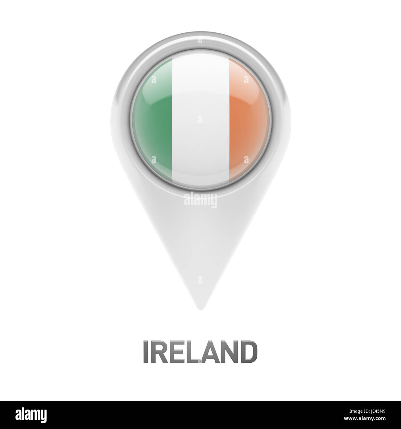Ireland Flag isolated on white background Stock Photo - Alamy