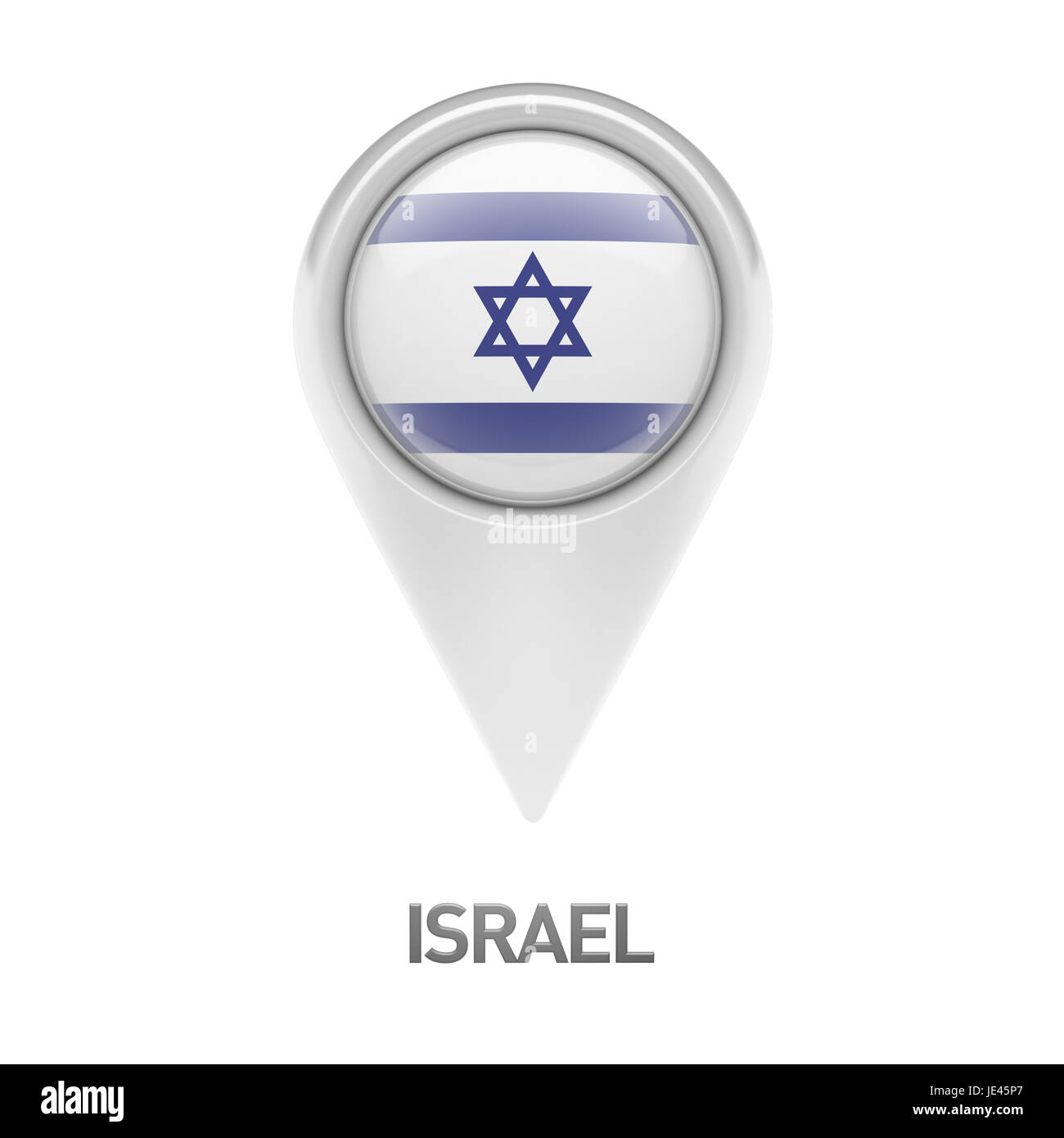 Israel Flag isolated on white background Stock Photo - Alamy