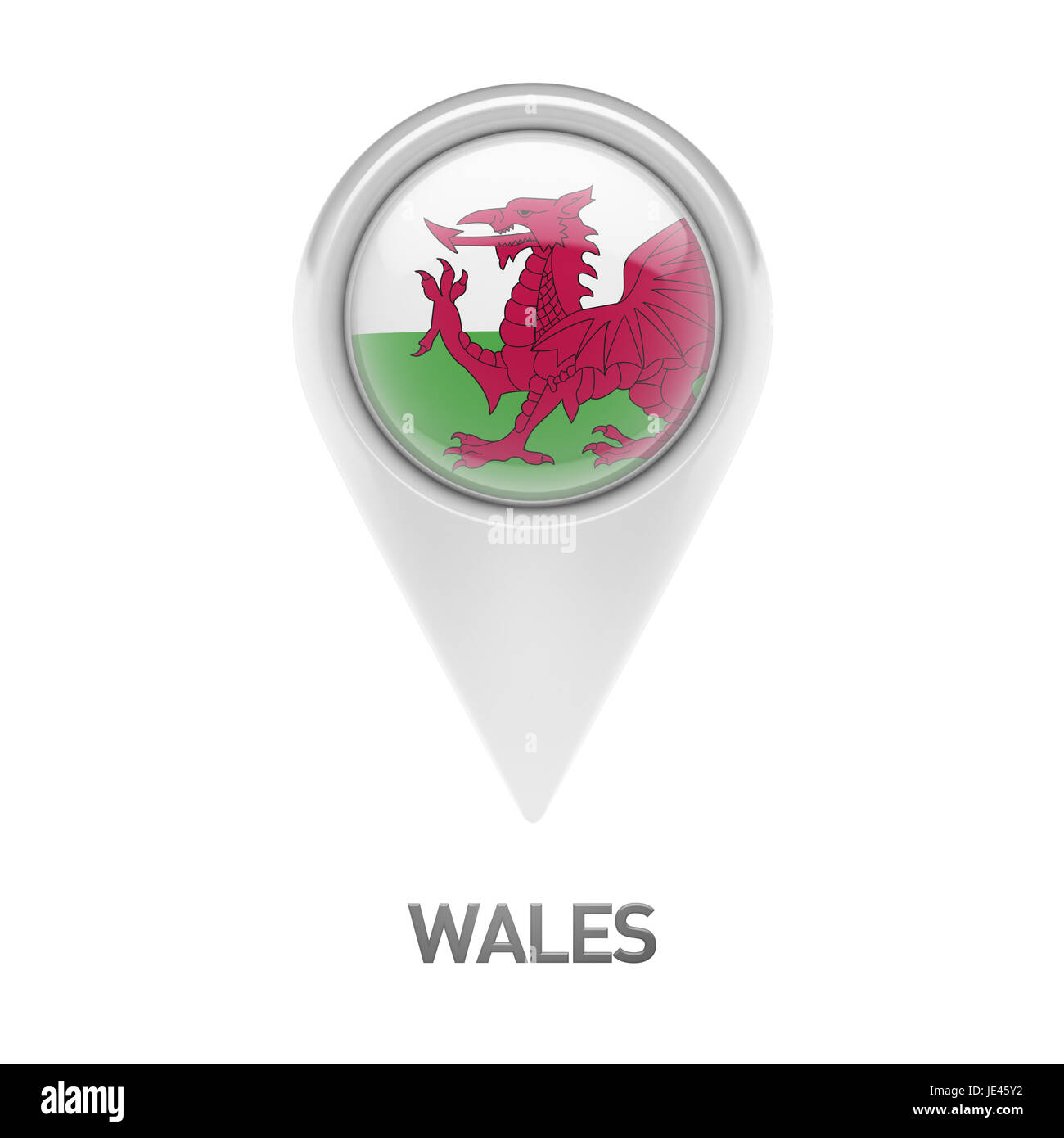 Wales Flag isolated on white background Stock Photo - Alamy