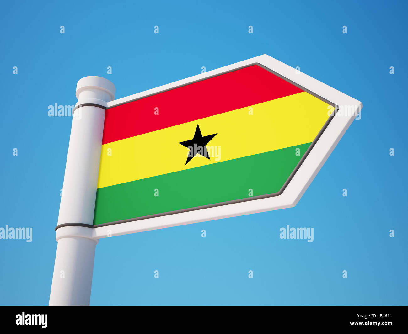 Ghana Flag Sign isolated on sky Stock Photo - Alamy