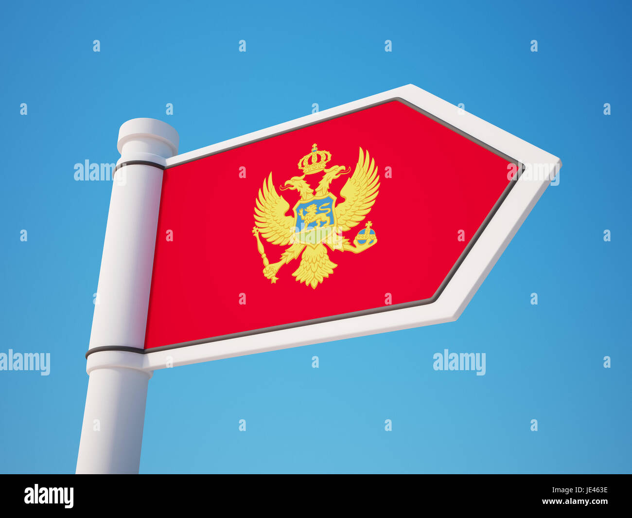 Montenegro Flag Sign isolated on sky Stock Photo - Alamy