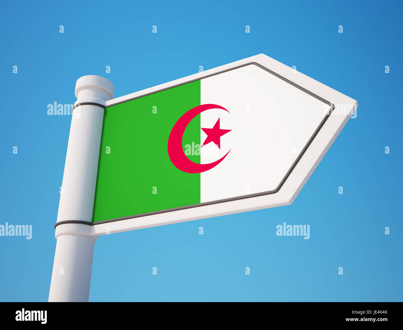 Algeria Flag Sign isolated on sky Stock Photo - Alamy