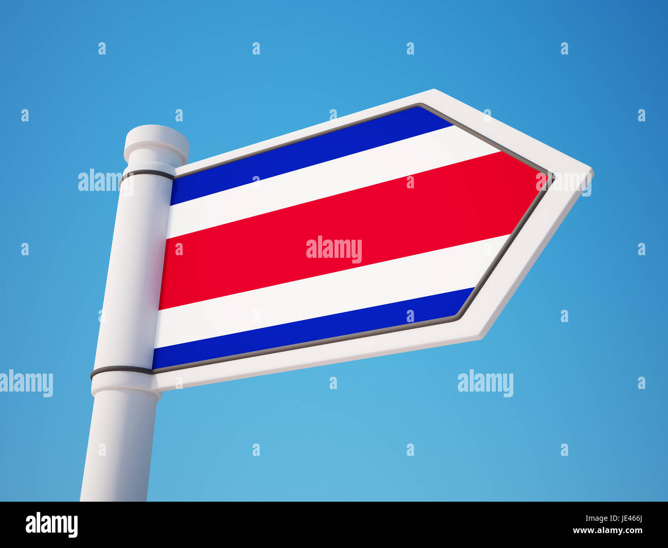 Costa Rica Flag Sign isolated on sky Stock Photo - Alamy