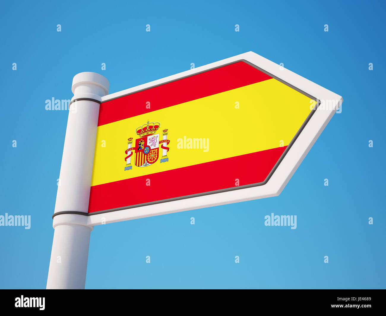 Spain Flag Sign isolated on sky Stock Photo - Alamy