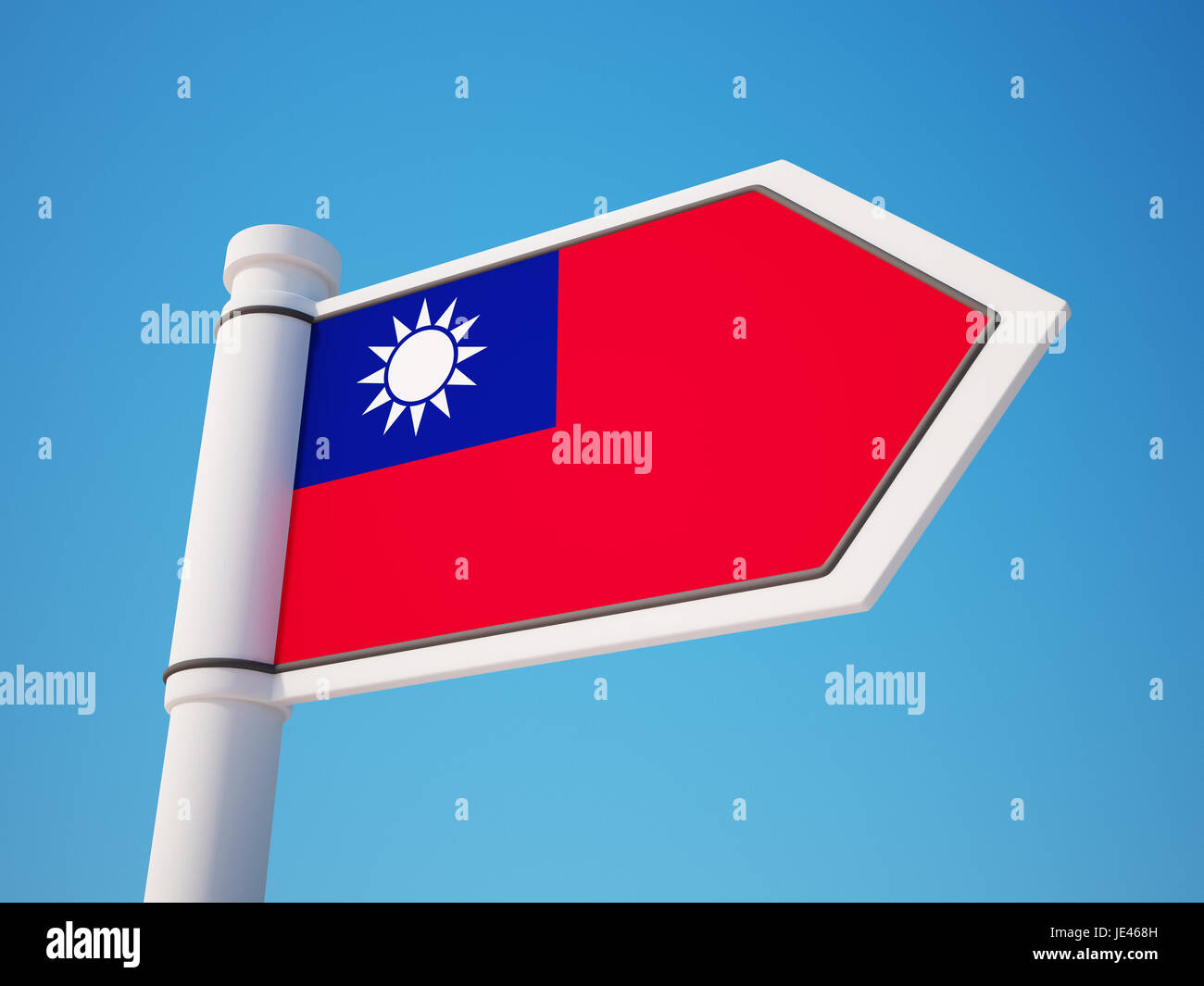 Taiwan Flag Sign isolated on sky Stock Photo - Alamy